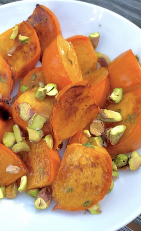 Honey and Thyme Roasted Persimmons | Katherine Burris Nutrition