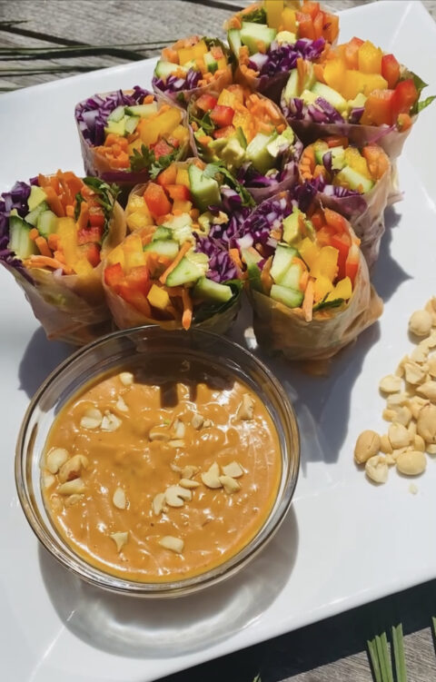 Rainbow Veggie Spring Rolls | Katherine Burris Nutrition